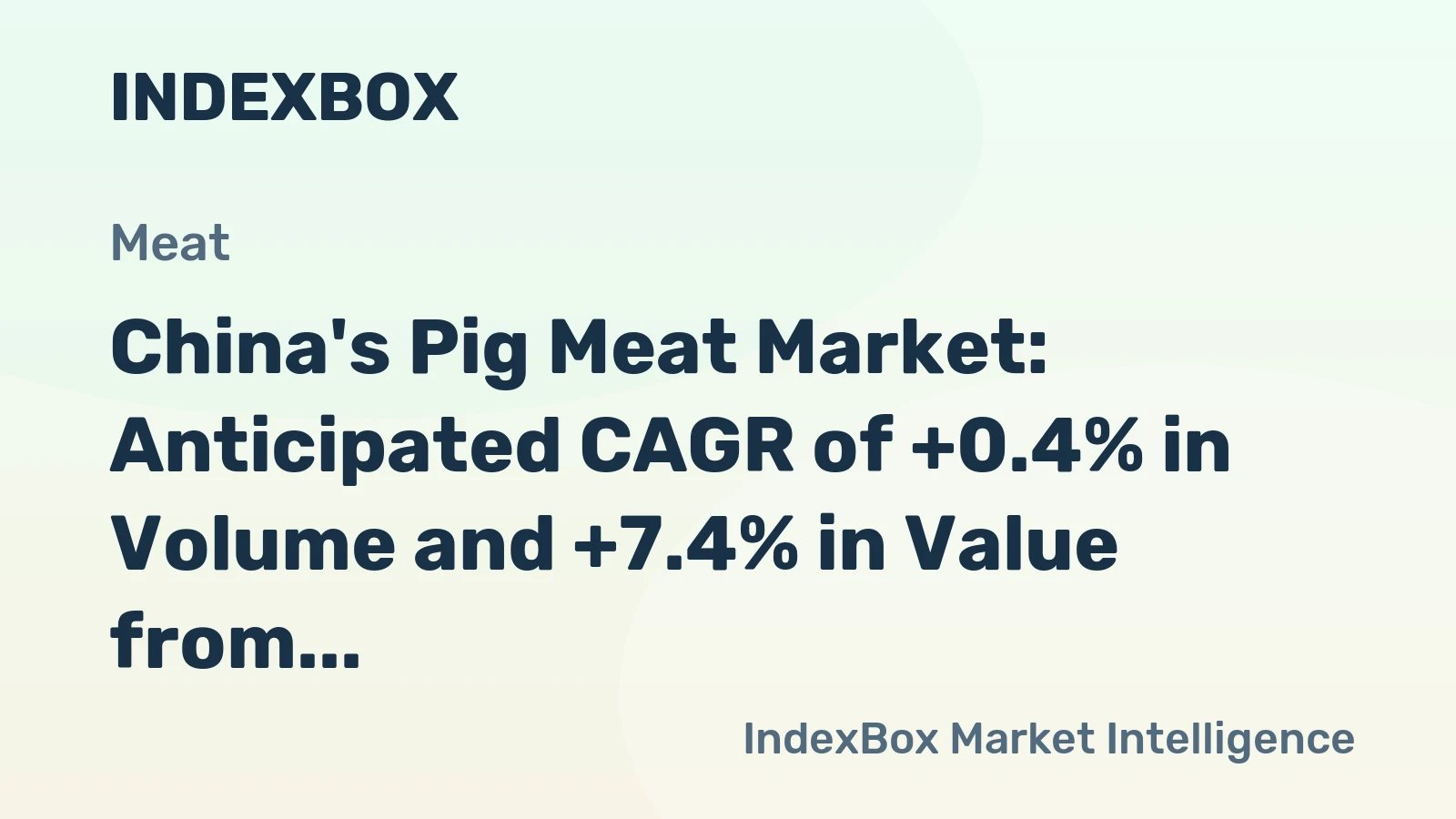 China's Pig Meat Market: Anticipated CAGR of +0.4% in Volume and +7.4% in Value from 2024 to 2035