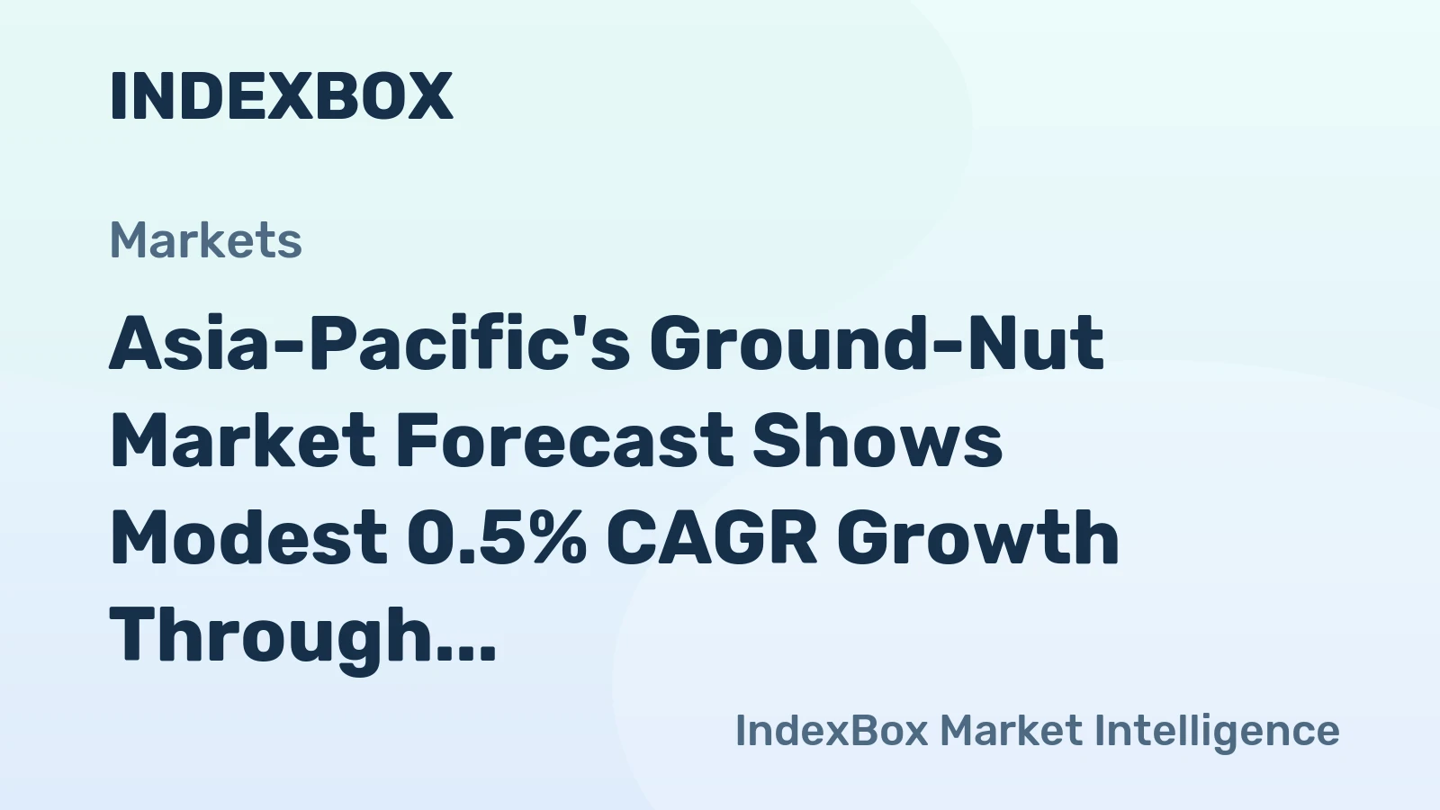 Asia-Pacific's Ground-Nut Market Forecast Shows Modest 0.5% CAGR Growth Through 2035