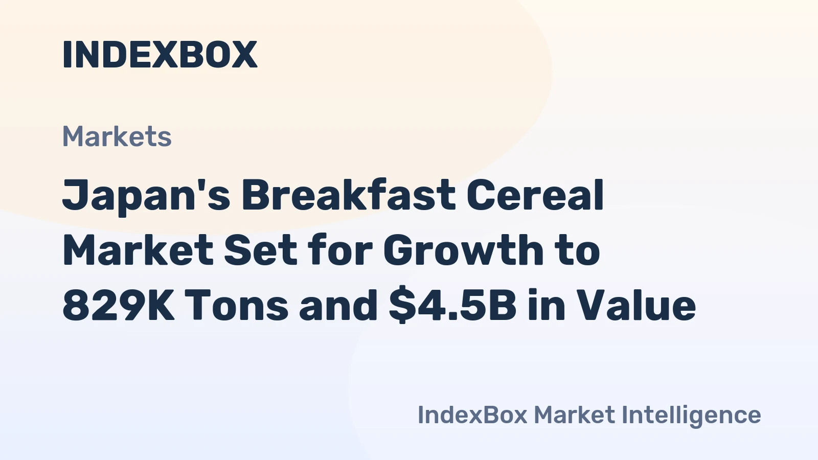 Japan's Breakfast Cereal Market Set for Growth to 829K Tons and $4.5B in Value