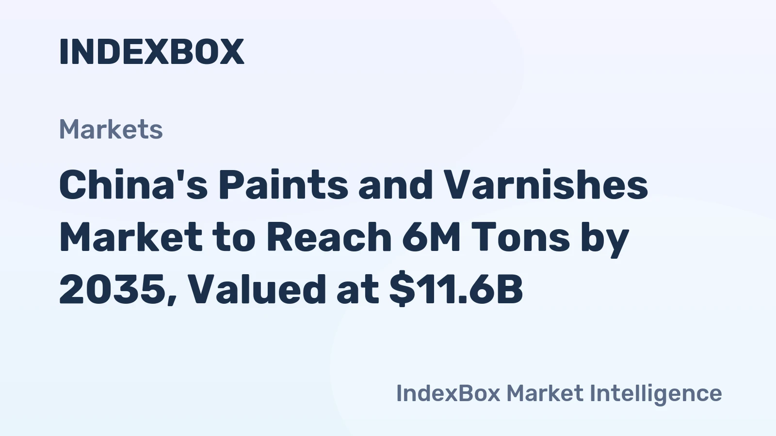 China's Paints and Varnishes Market to Reach 6M Tons by 2035, Valued at $11.6B