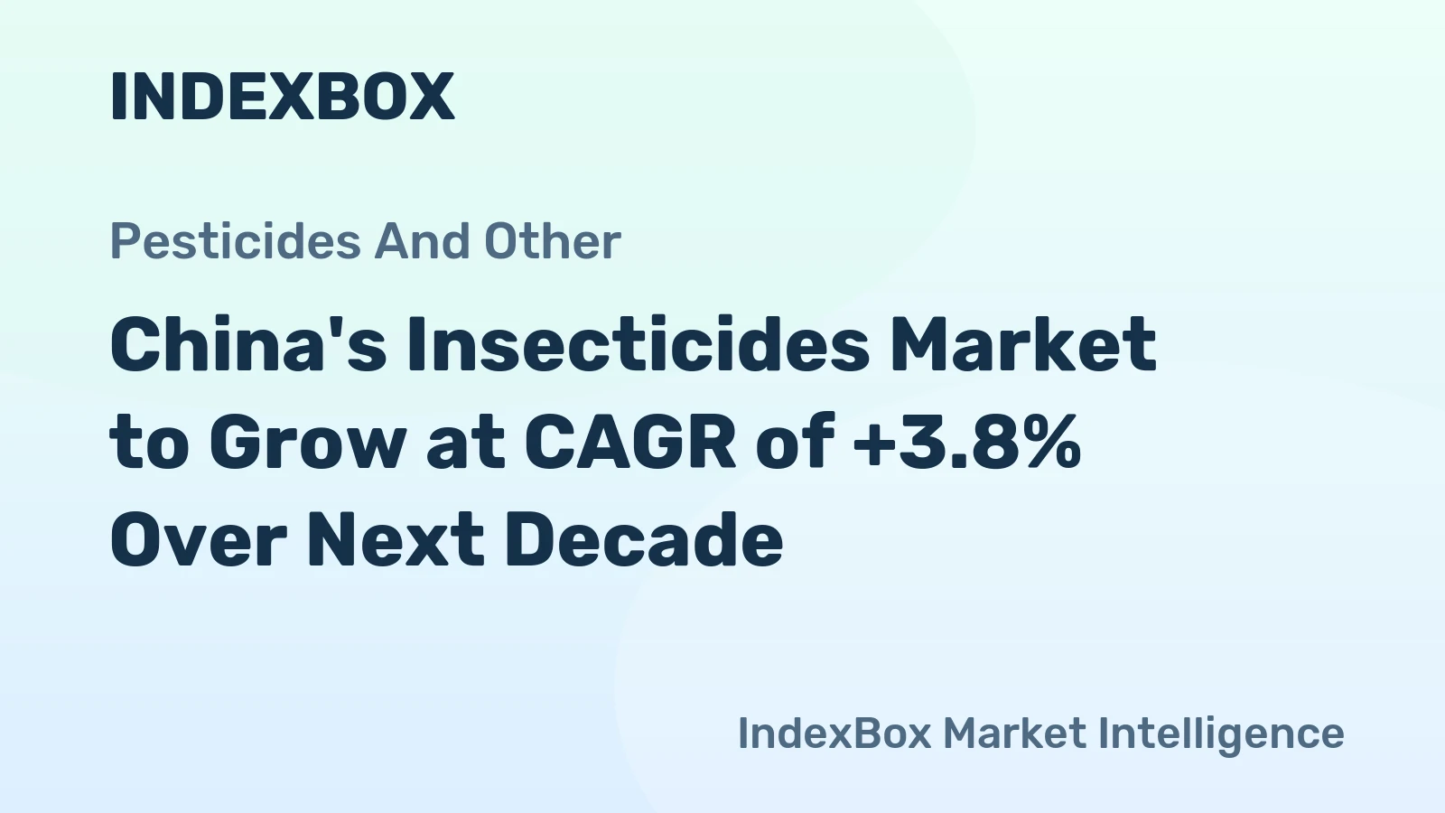 China's Insecticides Market to Grow at CAGR of +3.8% Over Next Decade