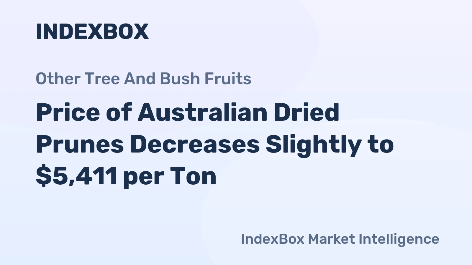 Price of Australian Dried Prunes Decreases Slightly to $5,411 per Ton
