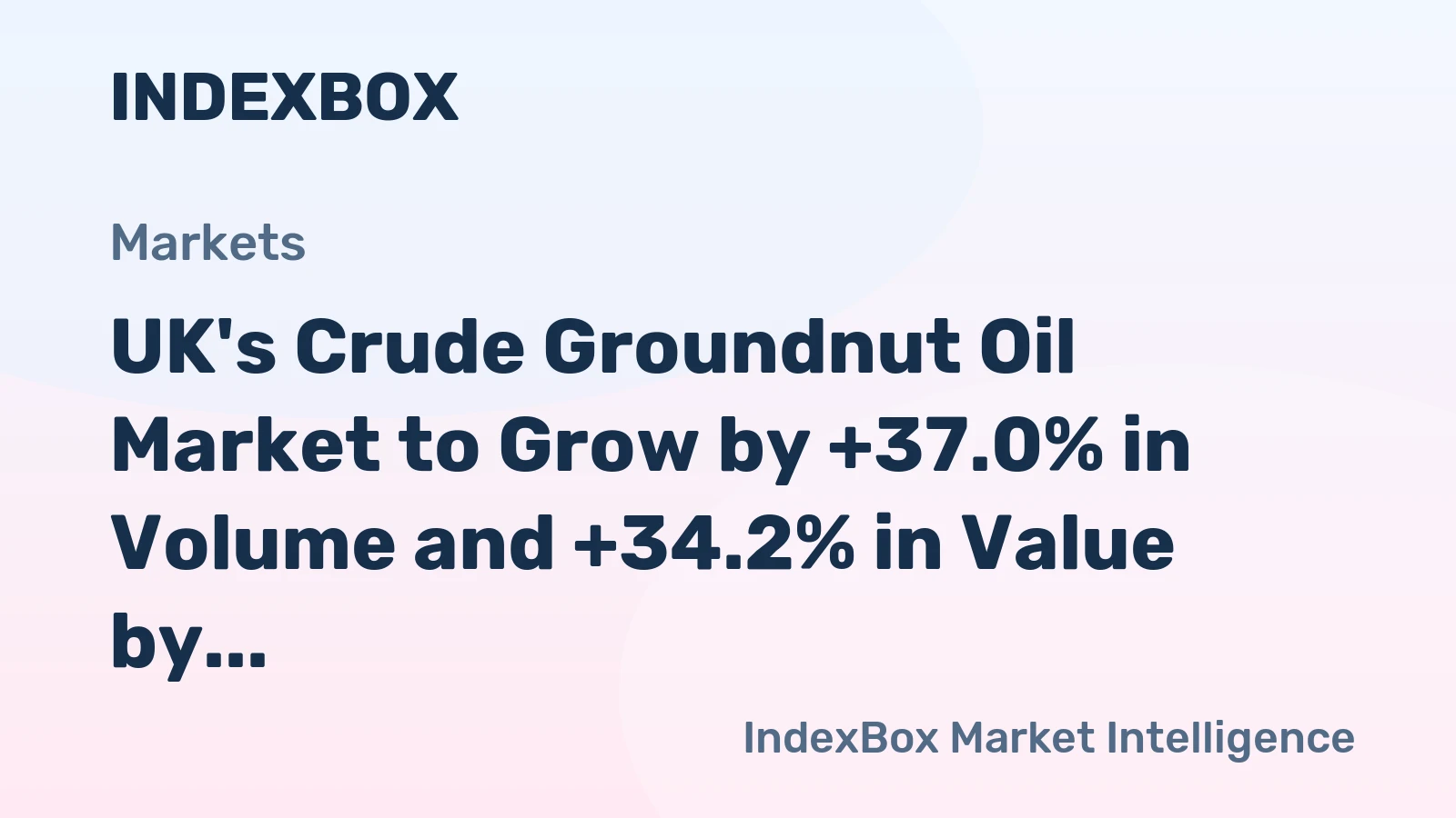 UK's Crude Groundnut Oil Market to Grow by +37.0% in Volume and +34.2% in Value by 2035