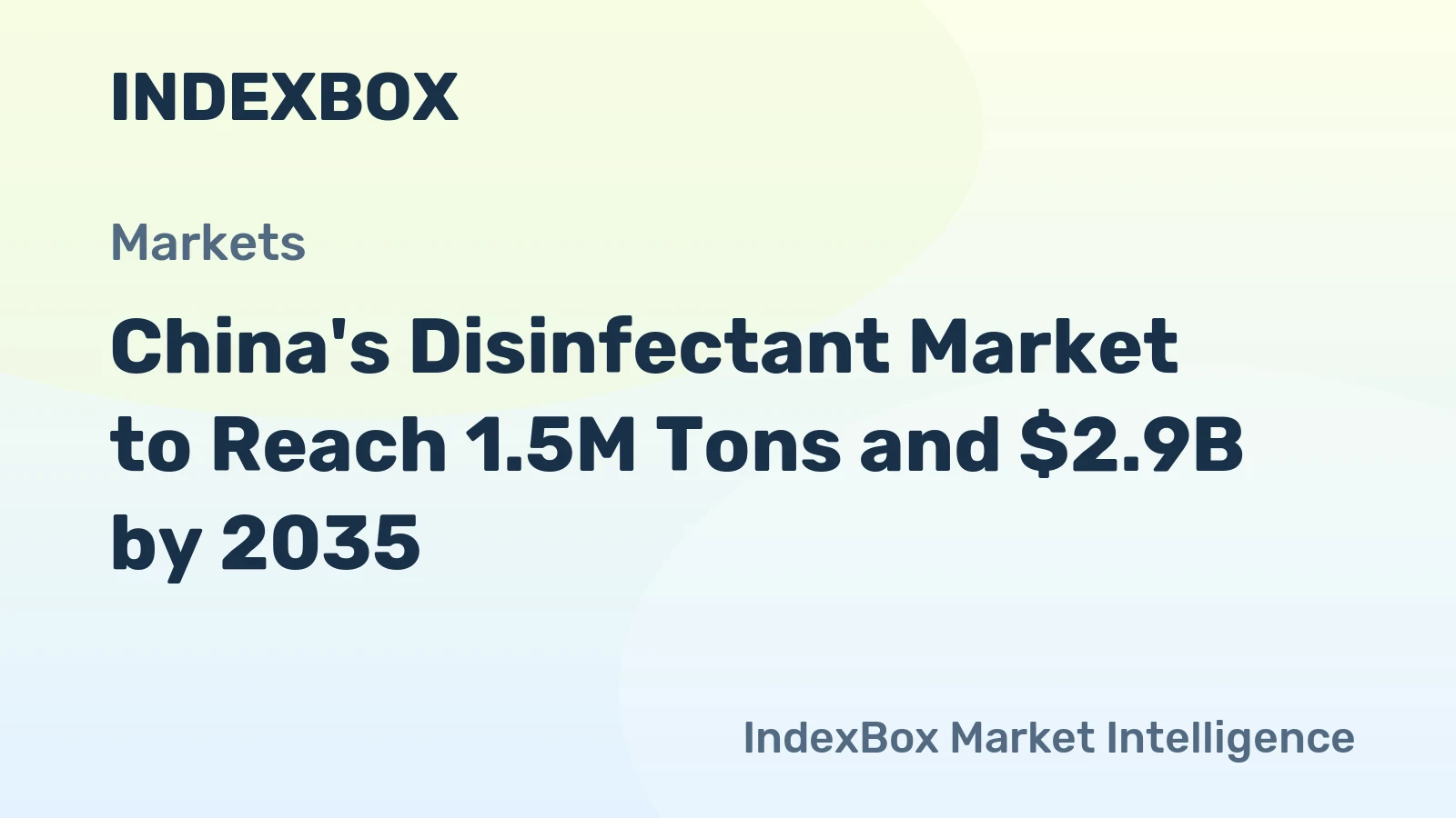China's Disinfectant Market to Reach 1.5M Tons and $2.9B by 2035