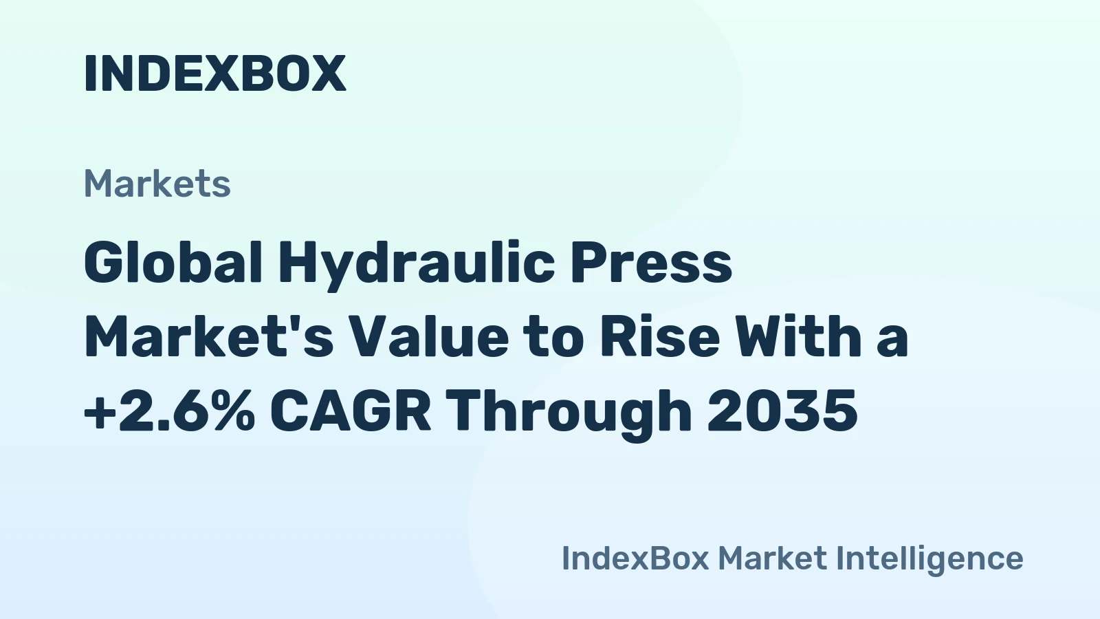 Global Hydraulic Press Market's Value to Rise With a +2.6% CAGR Through 2035