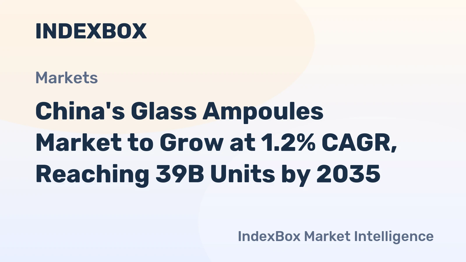 China's Glass Ampoules Market to Grow at 1.2% CAGR, Reaching 39B Units by 2035