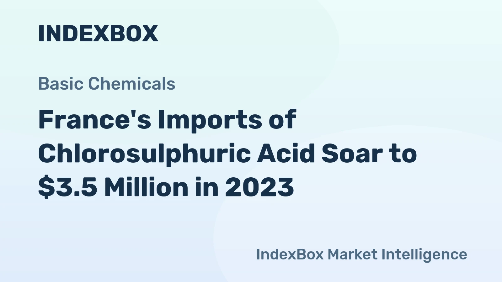France's Imports of Chlorosulphuric Acid Soar to $3.5 Million in 2023