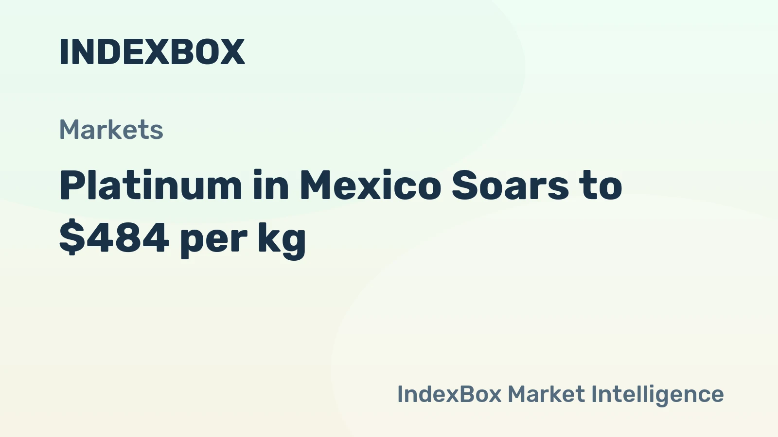 Platinum in Mexico Soars to $484 per kg