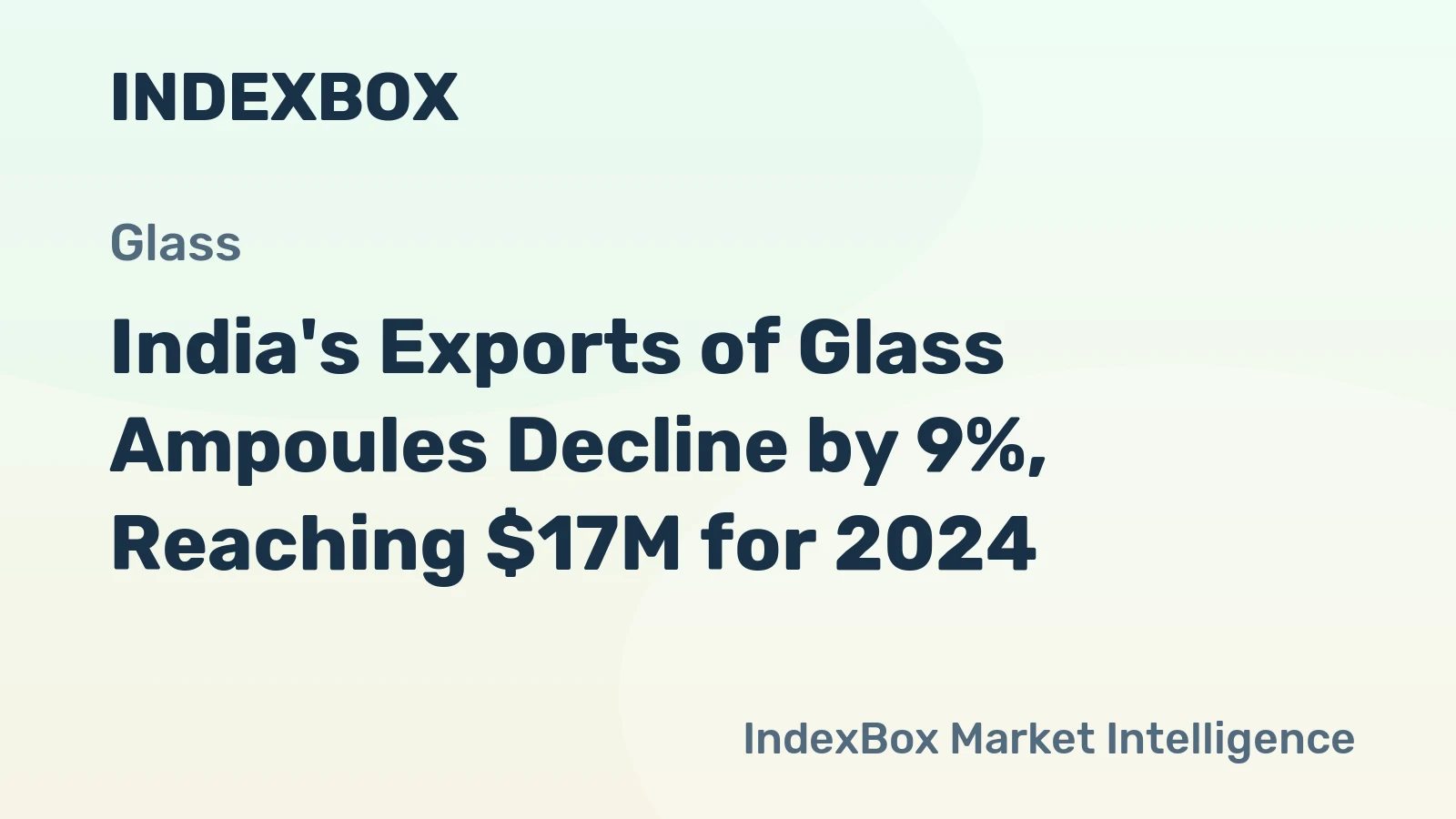 India's Exports of Glass Ampoules Decline by 9%, Reaching $17M for 2024