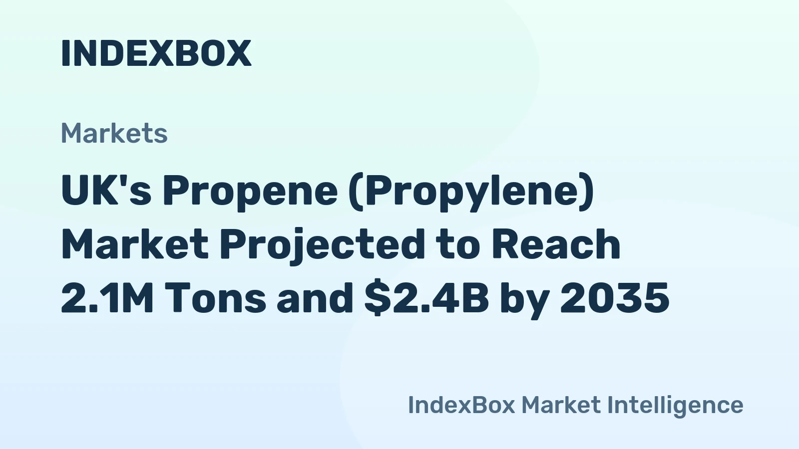 UK's Propene (Propylene) Market Projected to Reach 2.1M Tons and $2.4B by 2035