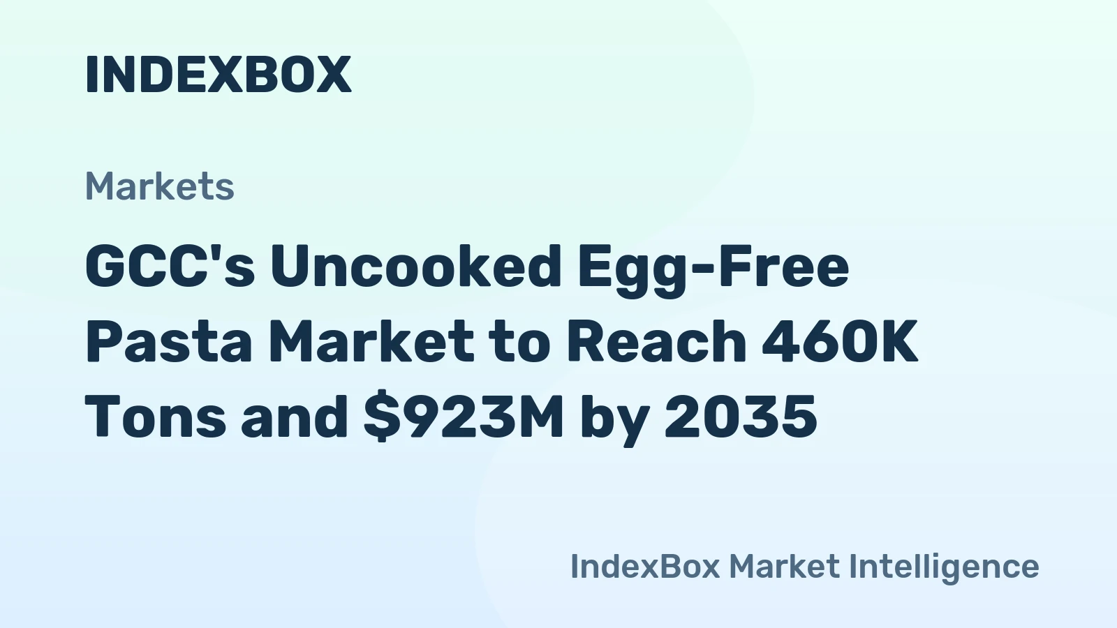 GCC's Uncooked Egg-Free Pasta Market to Reach 460K Tons and $923M by 2035