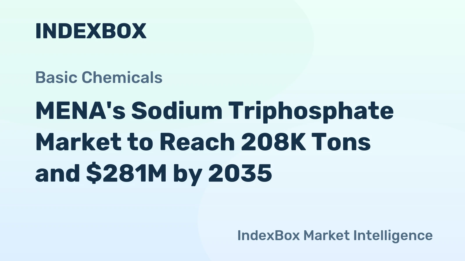 MENA's Sodium Triphosphate Market to Reach 208K Tons and $281M by 2035