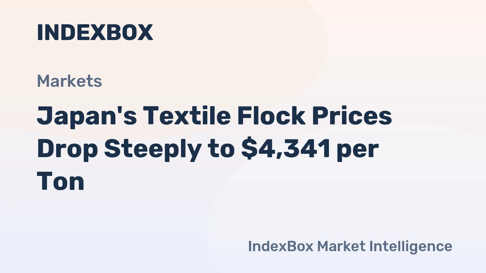 Japan's Textile Flock Prices Drop Steeply to $4,341 per Ton