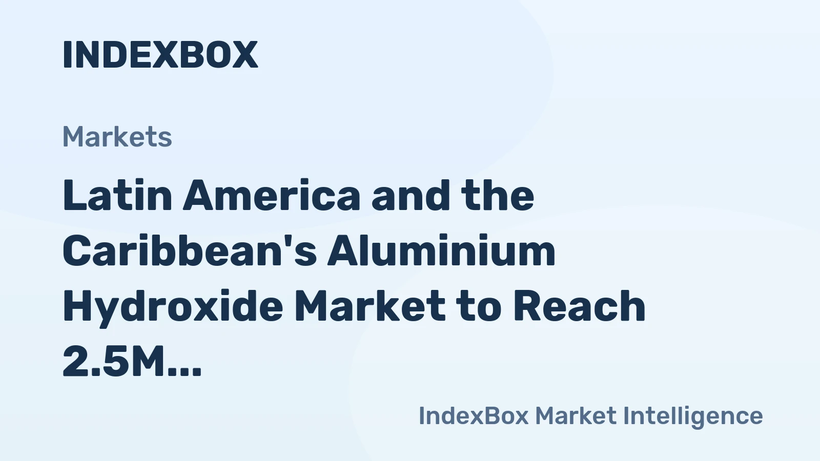 Latin America and the Caribbean's Aluminium Hydroxide Market to Reach 2.5M Tons and $3.2B by 2035
