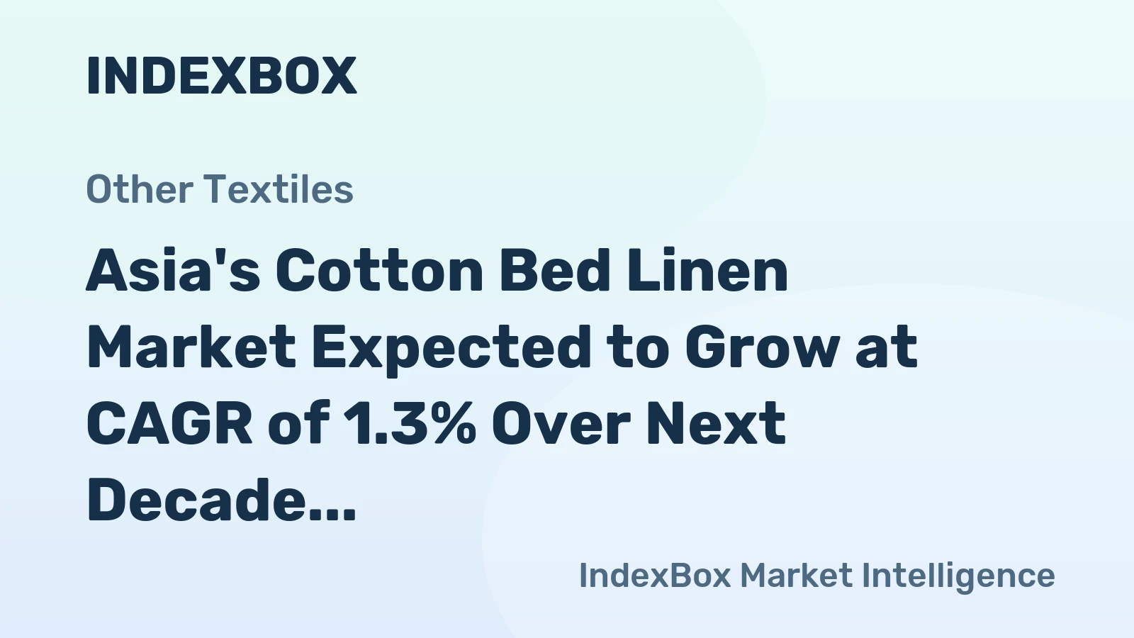 Asia's Cotton Bed Linen Market Expected to Grow at CAGR of 1.3% Over Next Decade, Reaching $17.3B by 2035