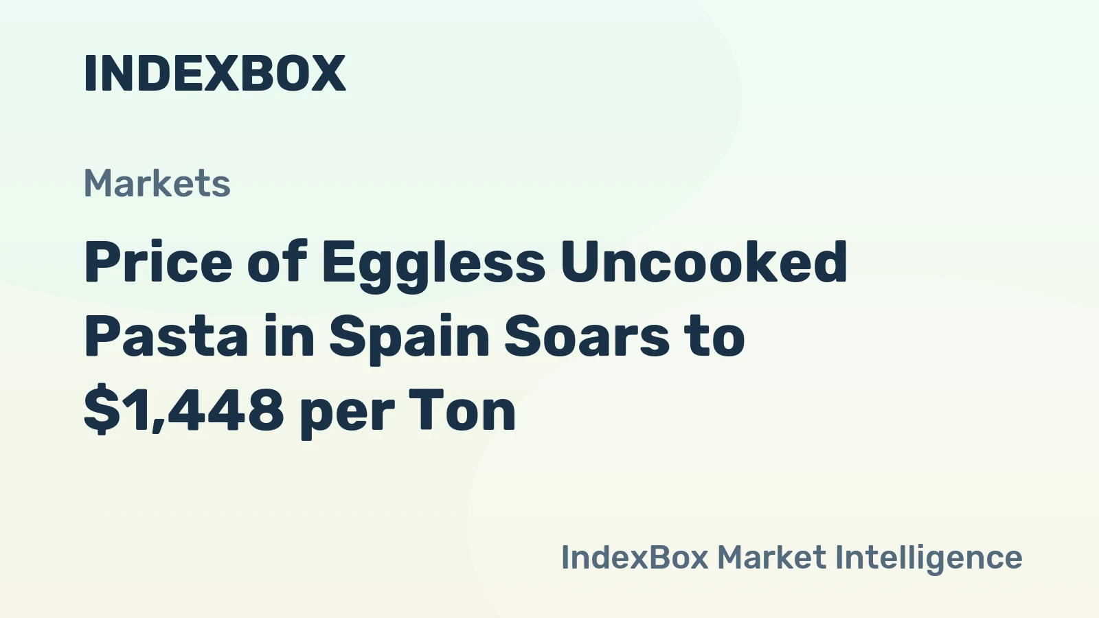 Price of Eggless Uncooked Pasta in Spain Soars to $1,448 per Ton