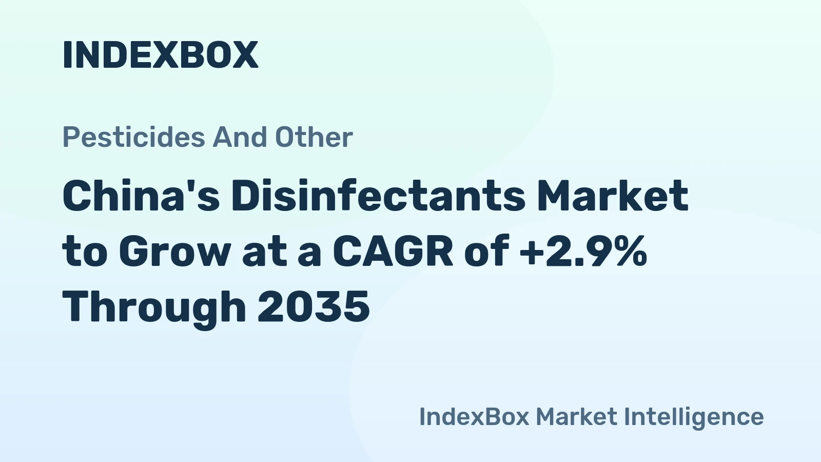 China's Disinfectants Market to Grow at a CAGR of +2.9% Through 2035