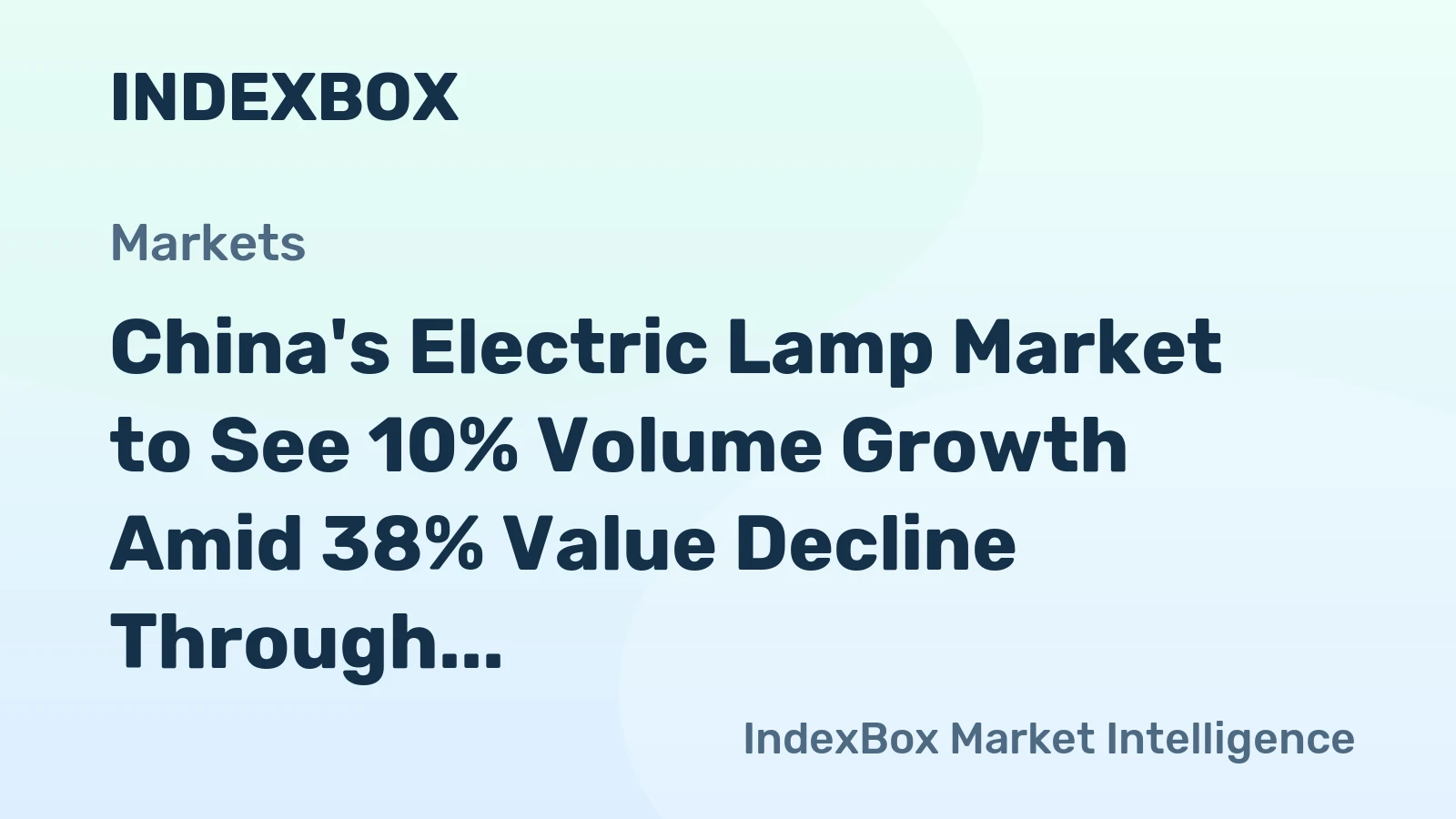 China's Electric Lamp Market to See 10% Volume Growth Amid 38% Value Decline Through 2035