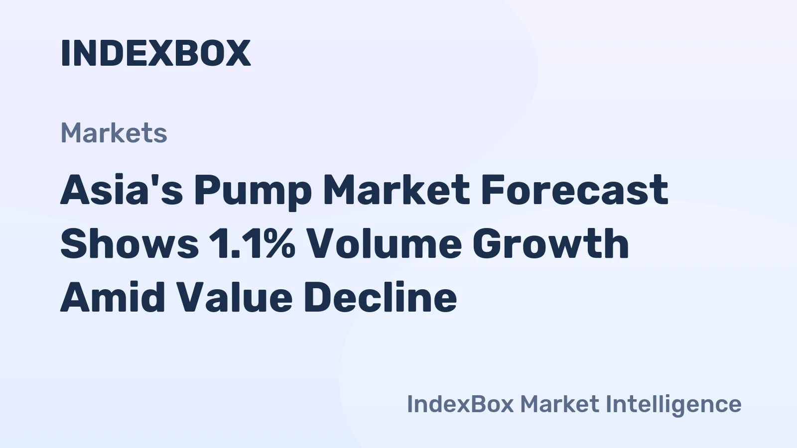 Asia's Pump Market Forecast Shows 1.1% Volume Growth Amid Value Decline