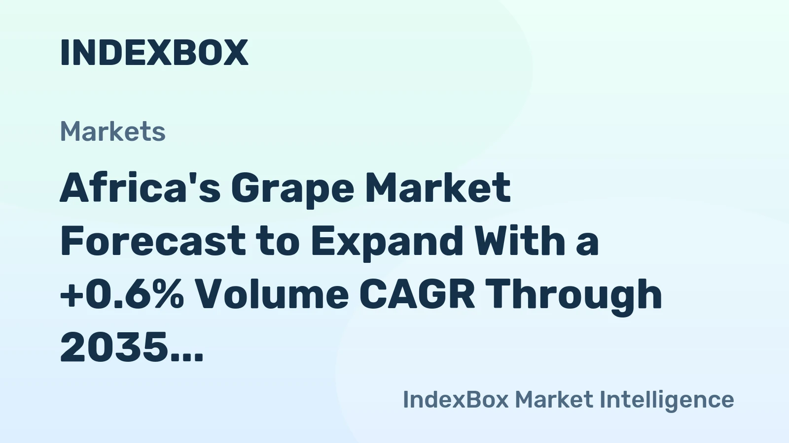 Africa's Grape Market Forecast to Expand With a +0.6% Volume CAGR Through 2035