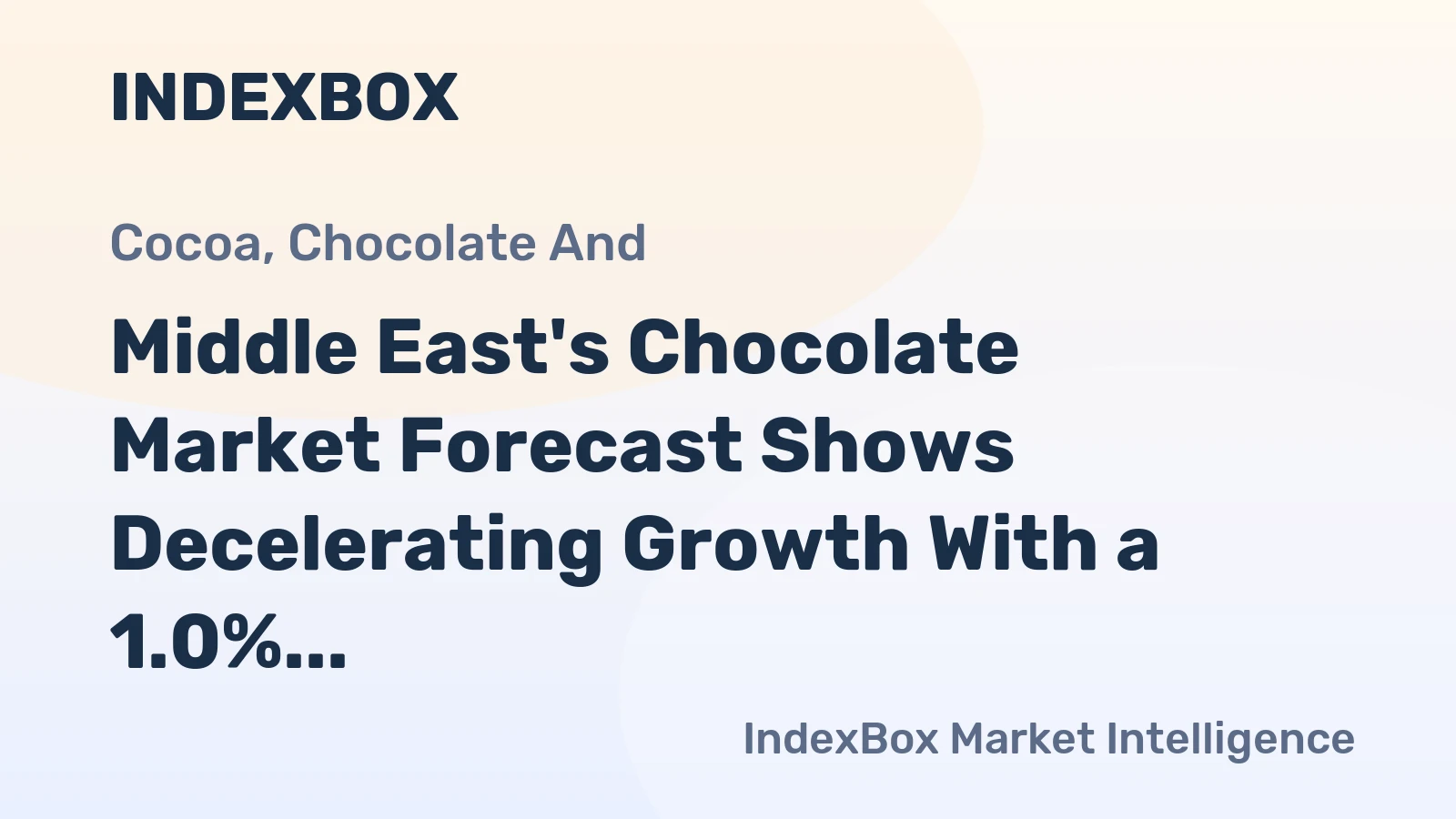 Middle East's Chocolate Market Forecast Shows Decelerating Growth With a 1.0% Volume CAGR to 2035