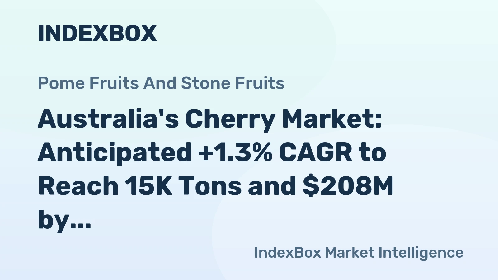 Australia's Cherry Market: Anticipated +1.3% CAGR to Reach 15K Tons and $208M by 2035