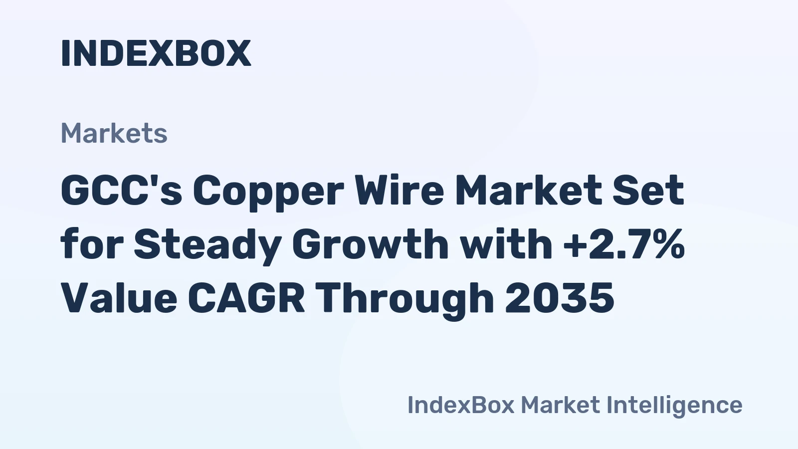 GCC's Copper Wire Market Set for Steady Growth with +2.7% Value CAGR Through 2035