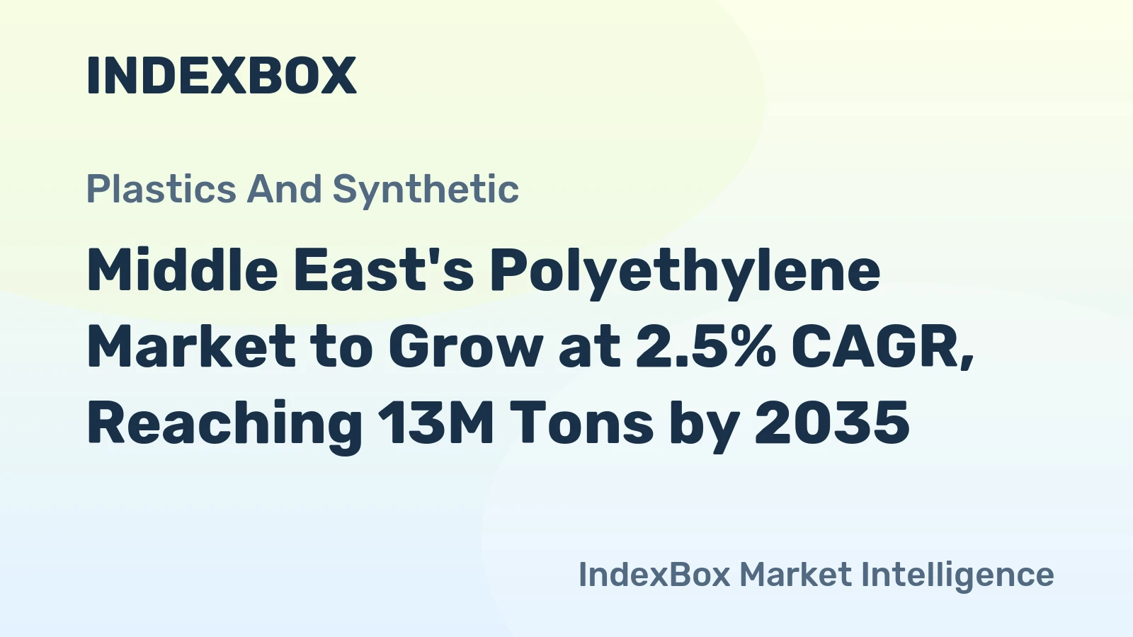 Middle East's Polyethylene Market to Grow at 2.5% CAGR, Reaching 13M Tons by 2035