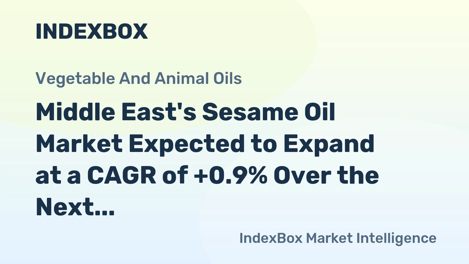 Middle East's Sesame Oil Market Expected to Expand at a CAGR of +0.9% Over the Next Decade