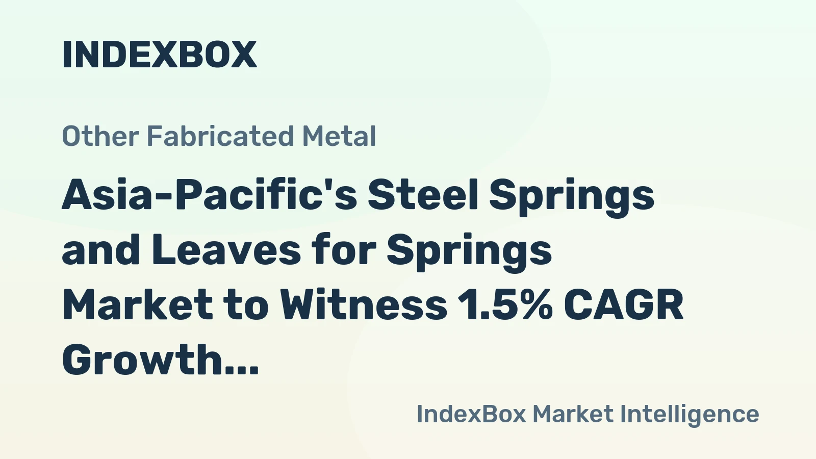 Asia-Pacific's Steel Springs and Leaves for Springs Market to Witness 1.5% CAGR Growth from 2024-2035