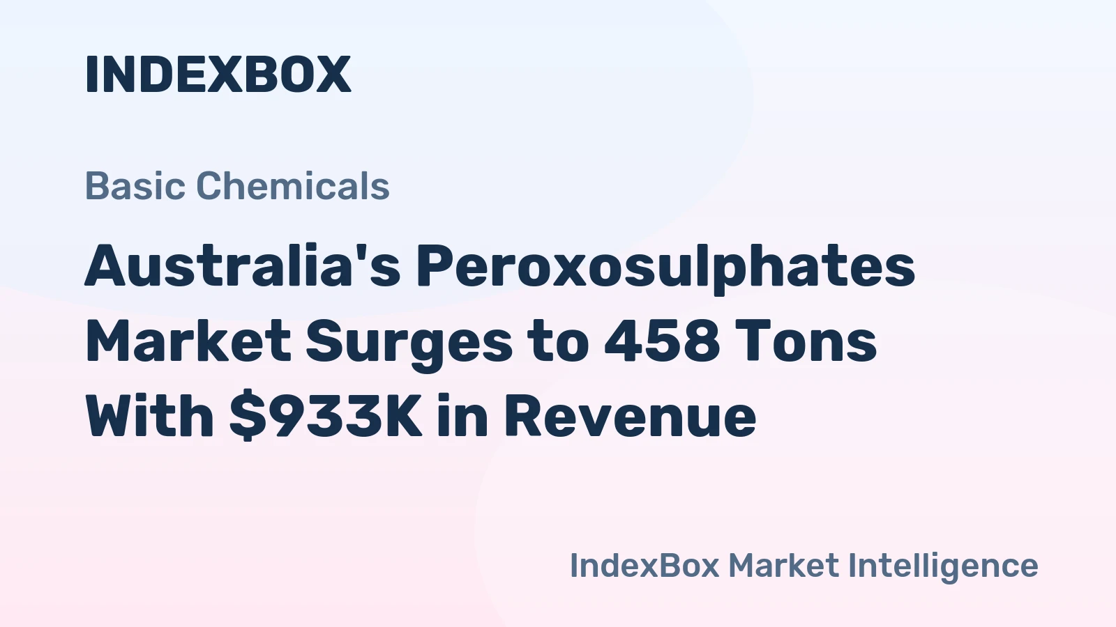 Australia's Peroxosulphates Market Surges to 458 Tons With $933K in Revenue