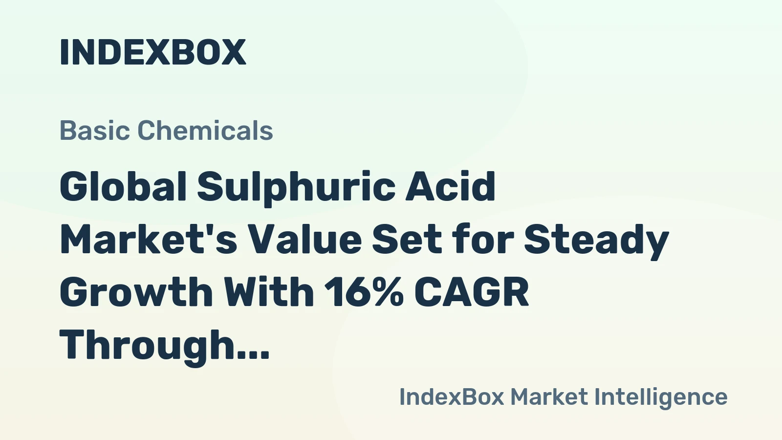 Global Sulphuric Acid Market's Value Set for Steady Growth With 16% CAGR Through 2035