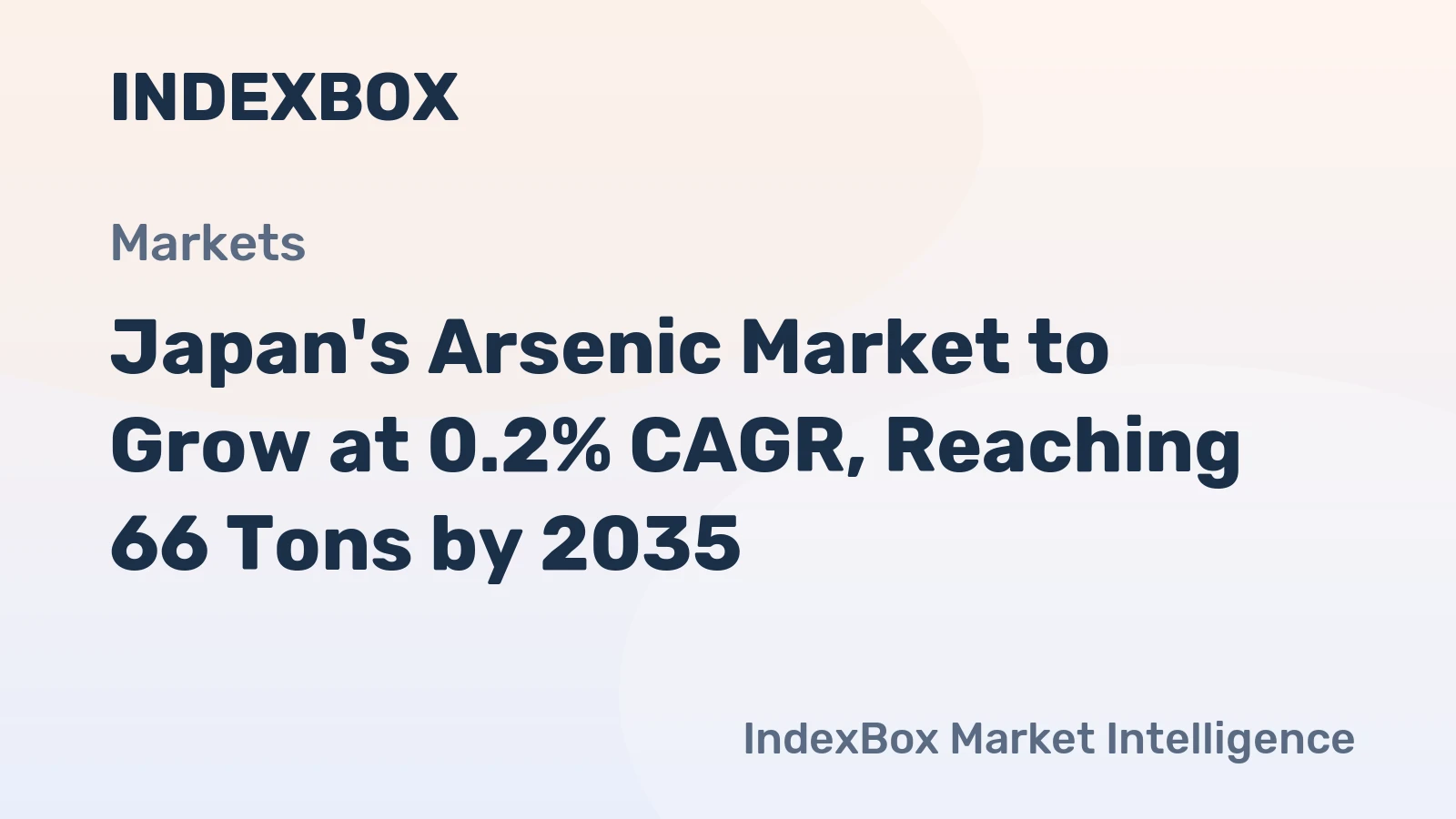 Japan's Arsenic Market to Grow at 0.2% CAGR, Reaching 66 Tons by 2035