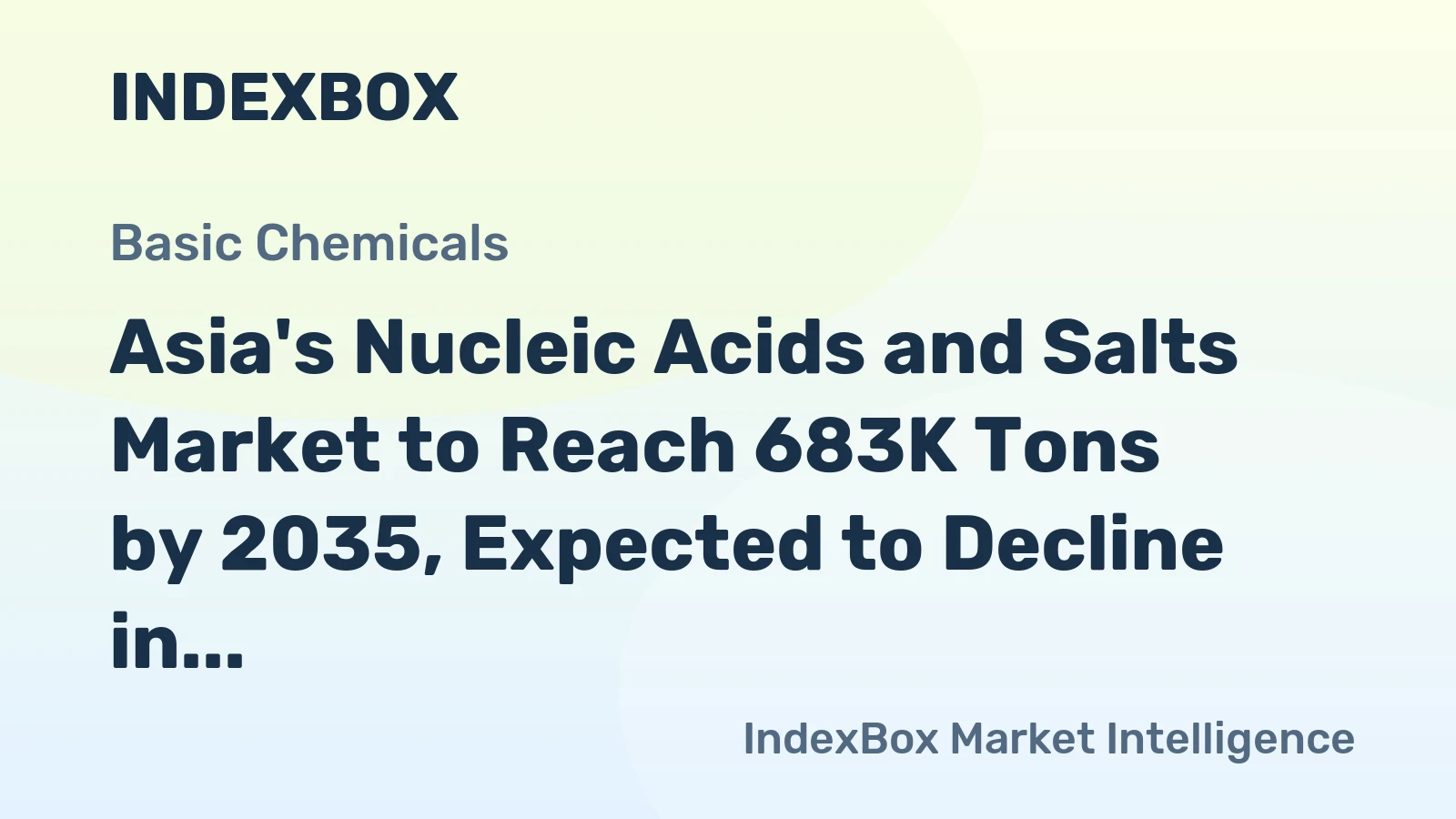 Asia's Nucleic Acids and Salts Market to Reach 683K Tons by 2035, Expected to Decline in Value to $27.6B