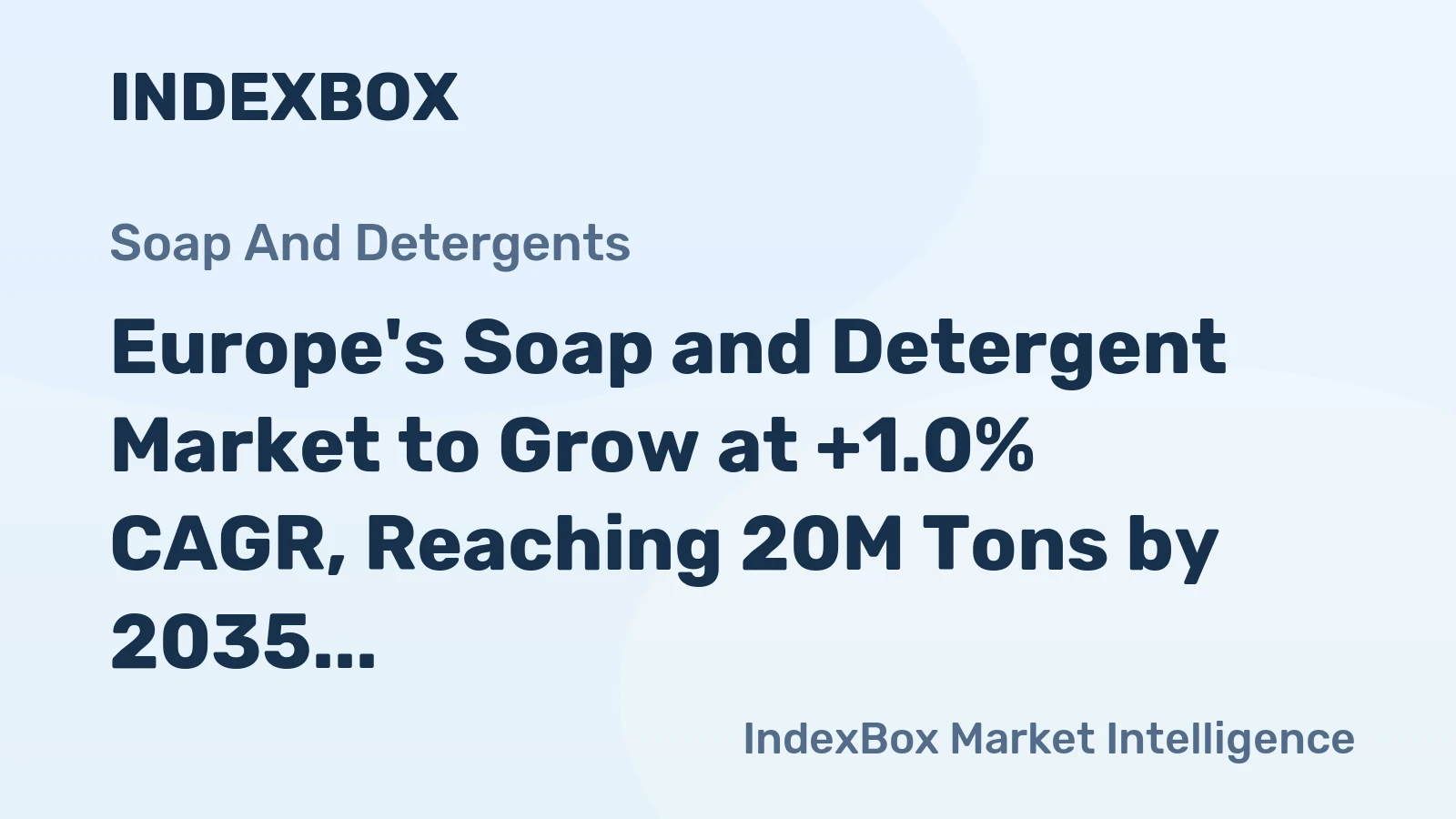 Europe's Soap and Detergent Market to Grow at +1.0% CAGR, Reaching 20M Tons by 2035