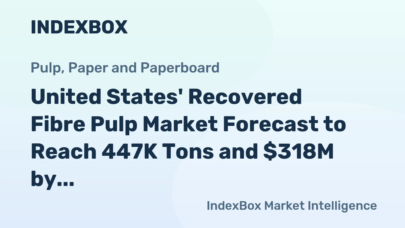 United States' Recovered Fibre Pulp Market Forecast to Reach 447K Tons and $318M by 2035