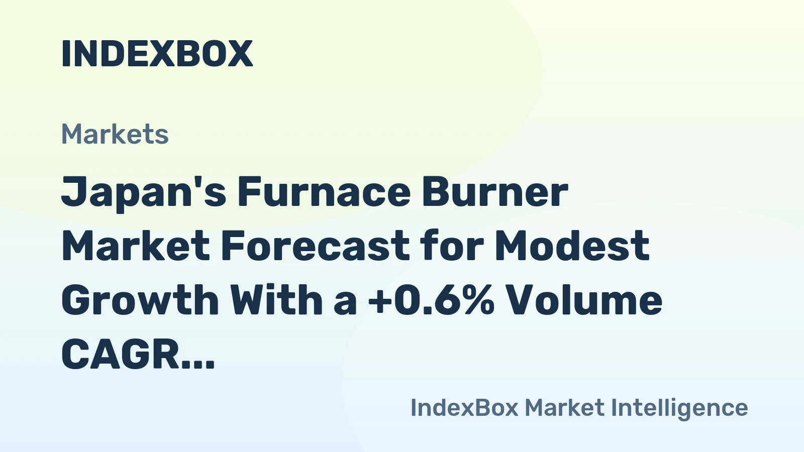 Japan's Furnace Burner Market Forecast for Modest Growth With a +0.6% Volume CAGR
