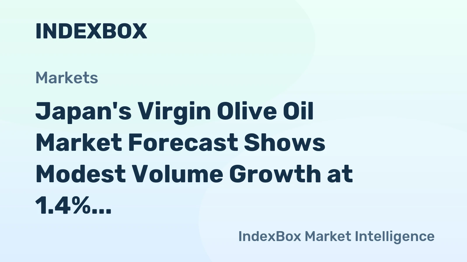 Japan's Virgin Olive Oil Market Forecast Shows Modest Volume Growth at 1.4% CAGR Through 2035