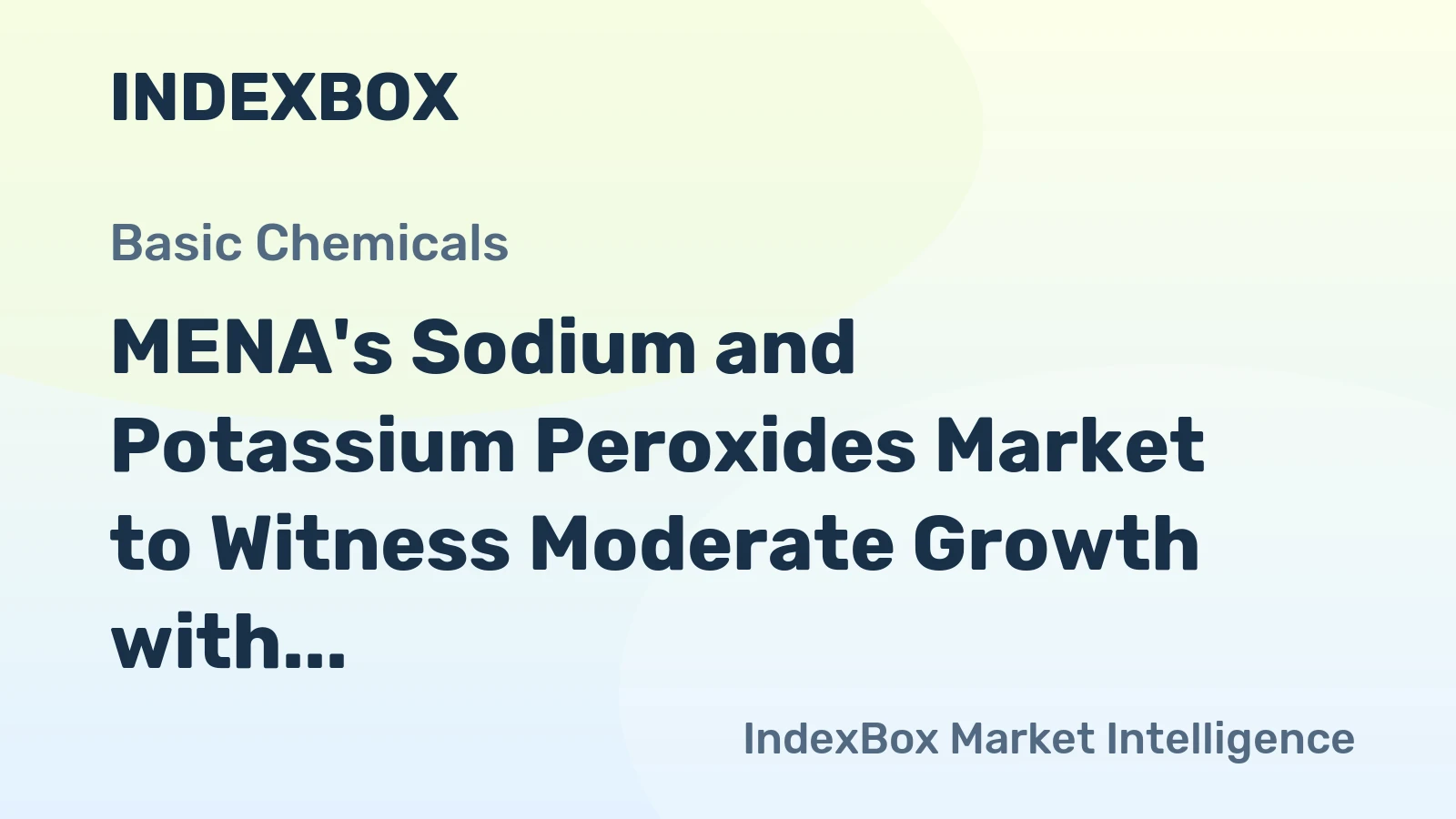 MENA's Sodium and Potassium Peroxides Market to Witness Moderate Growth with +0.9% CAGR through 2035