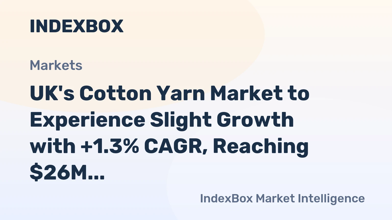 UK's Cotton Yarn Market to Experience Slight Growth with +1.3% CAGR, Reaching $26M by 2035