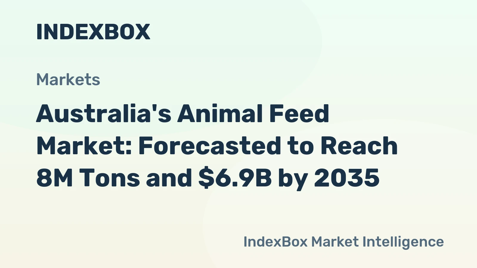 Australia's Animal Feed Market: Forecasted to Reach 8M Tons and $6.9B by 2035