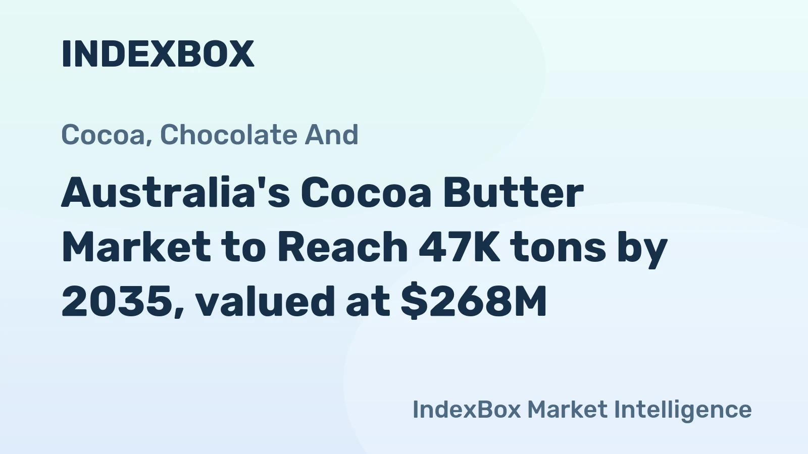 Australia's Cocoa Butter Market to Reach 47K tons by 2035, valued at $268M