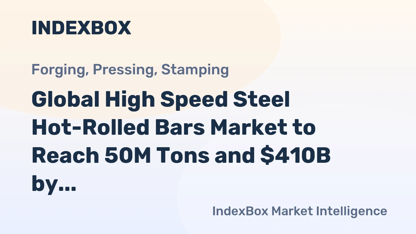 Global High Speed Steel Hot-Rolled Bars Market to Reach 50M Tons and $410B by 2035