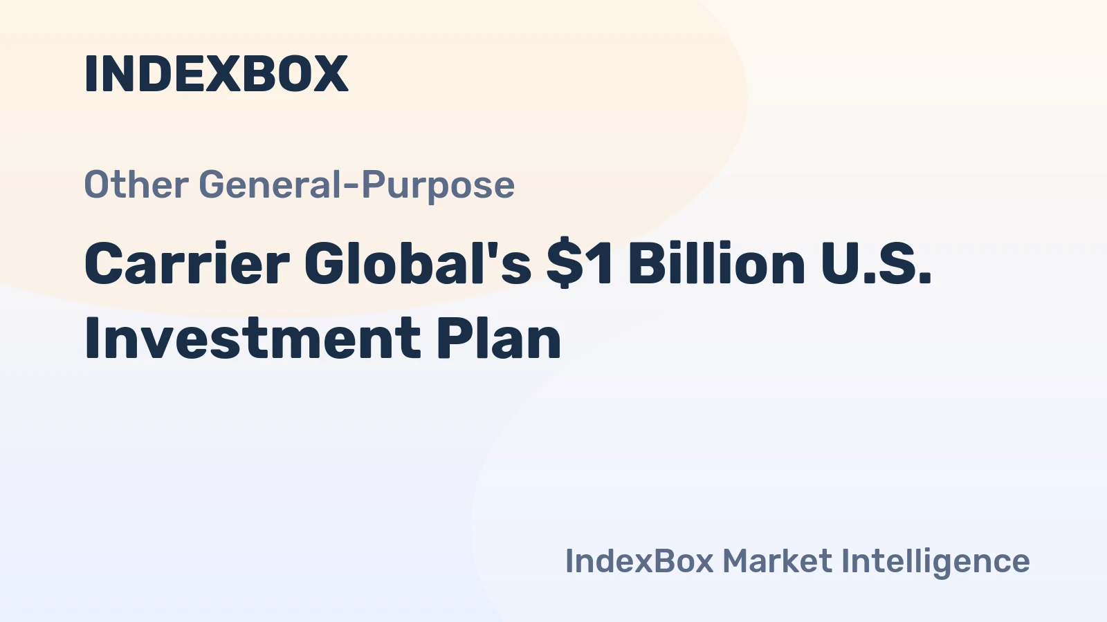Carrier Global's $1 Billion U.S. Investment Plan