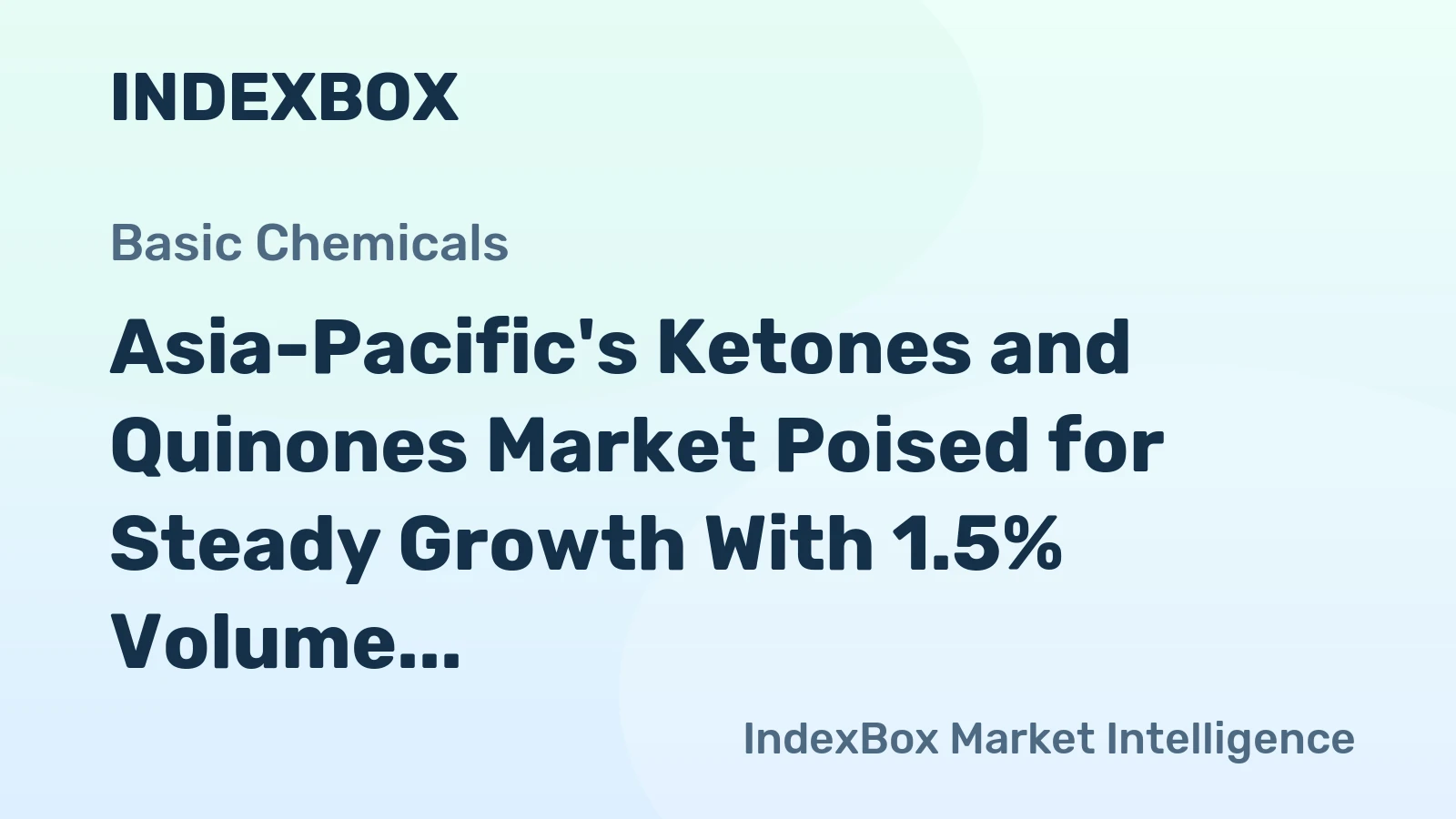 Asia-Pacific's Ketones and Quinones Market Poised for Steady Growth With 1.5% Volume CAGR Through 2035