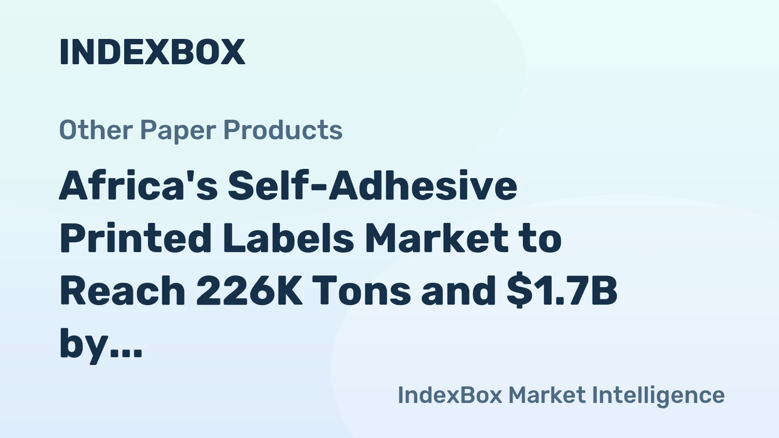 Africa's Self-Adhesive Printed Labels Market to Reach 226K Tons and $1.7B by 2035