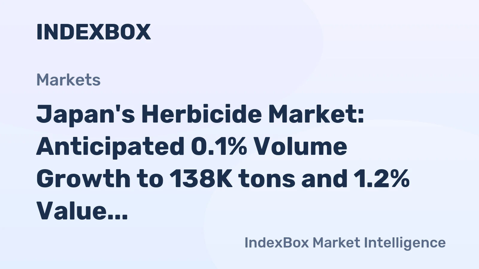 Japan's Herbicide Market: Anticipated 0.1% Volume Growth to 138K tons and 1.2% Value Growth to $4.8B by 2035