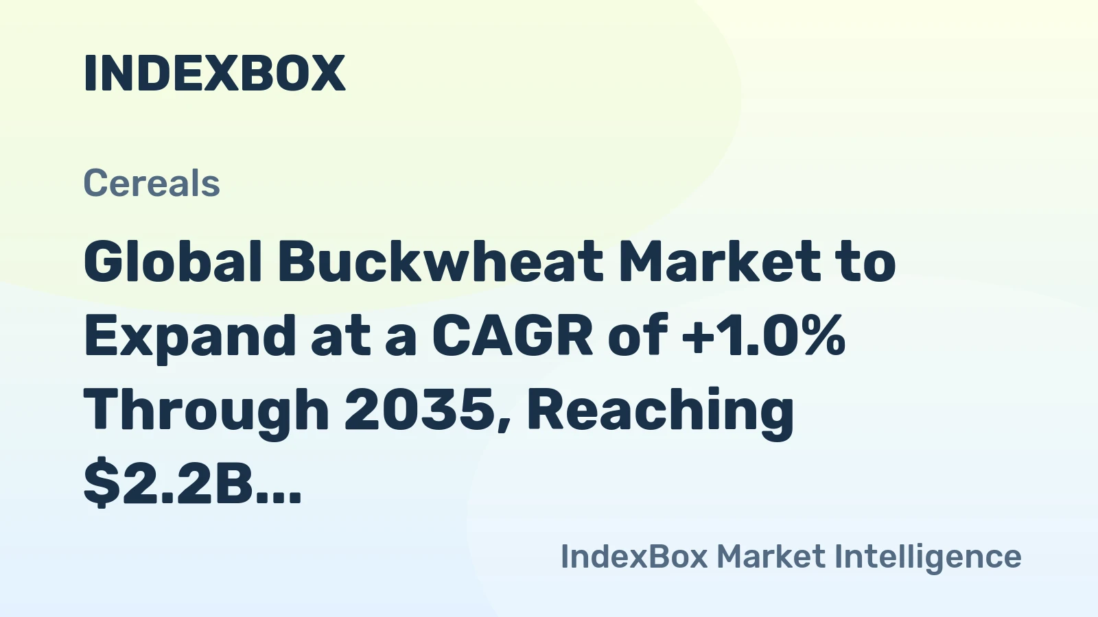 Global Buckwheat Market to Expand at a CAGR of +1.0% Through 2035, Reaching $2.2B