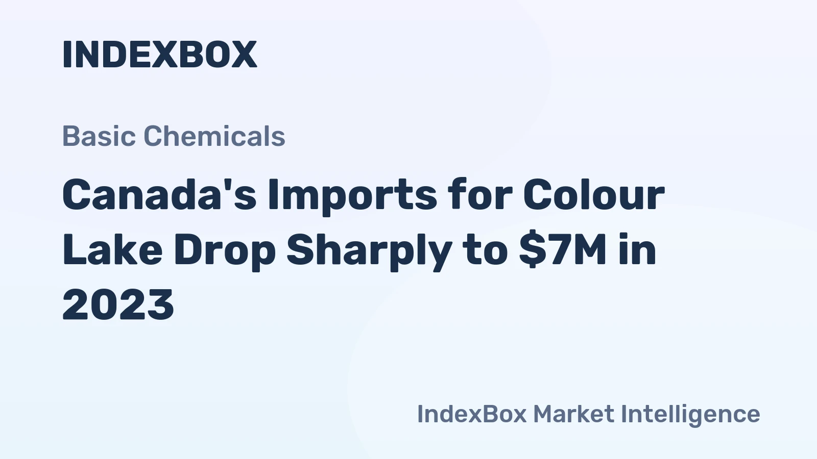 Canada's Imports for Colour Lake Drop Sharply to $7M in 2023
