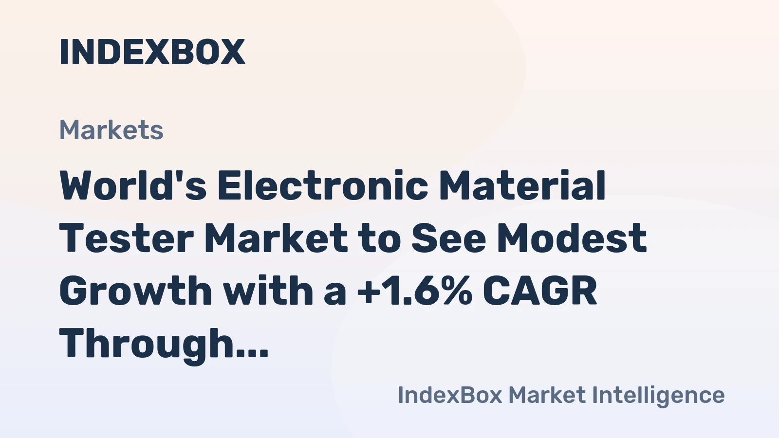 World's Electronic Material Tester Market to See Modest Growth with a +1.6% CAGR Through 2035